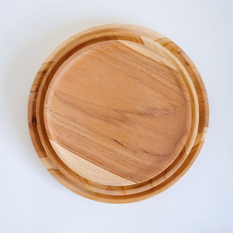 Piring Kayu Jati Bulat | Piring | Alat Makan - Dekayu