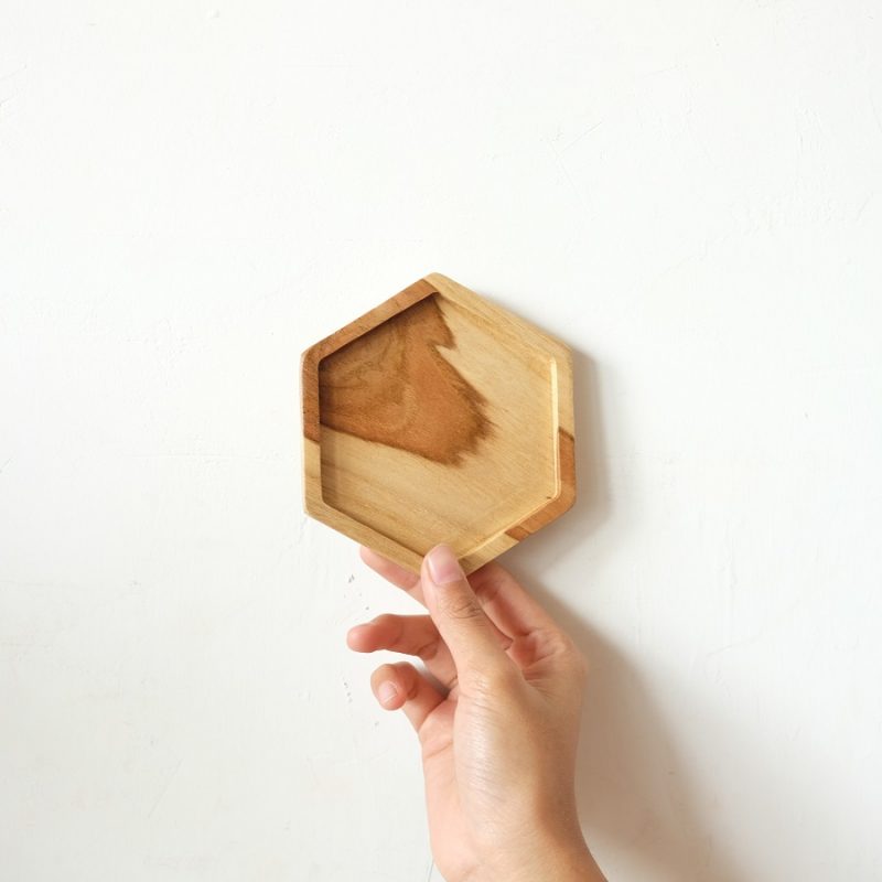 Coaster Kayu Jati Hexa | Alat Makan | Peralatan Makan | Coaster - Dekayu