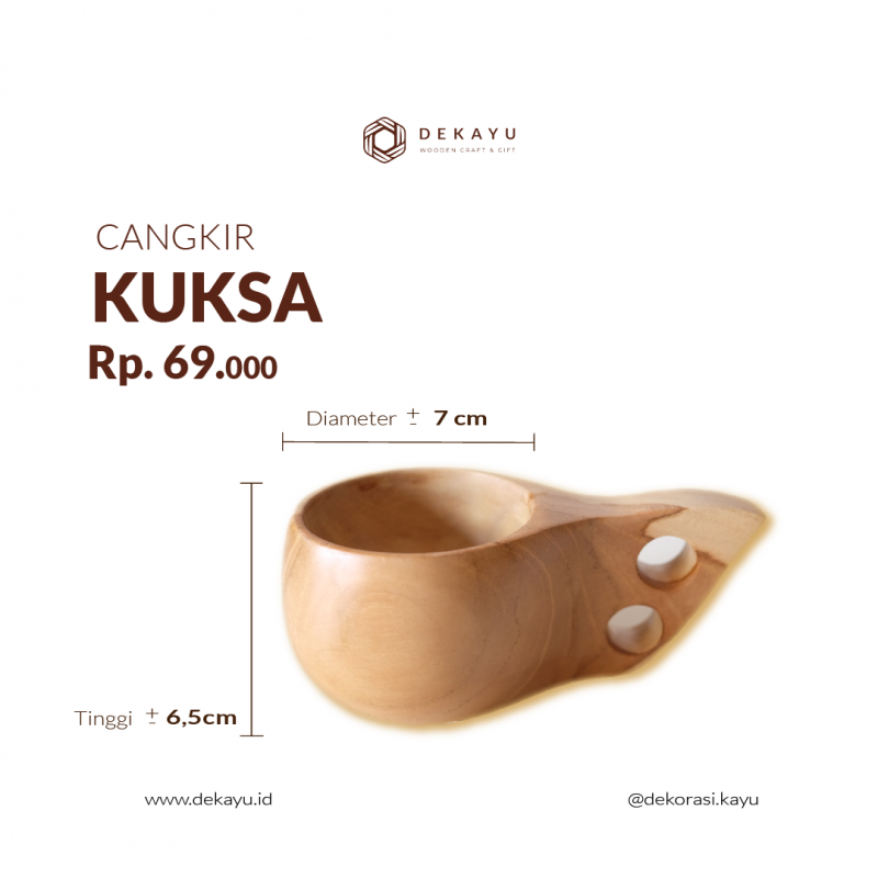Cangkir Kayu Jati Solid | Gelas | Alat Makan - Dekayu