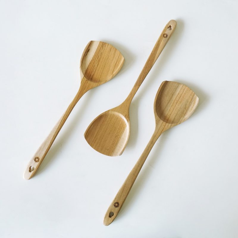 Spatula Kayu Jati Slimy | Alat Dapur | Dekayu - Dekayu